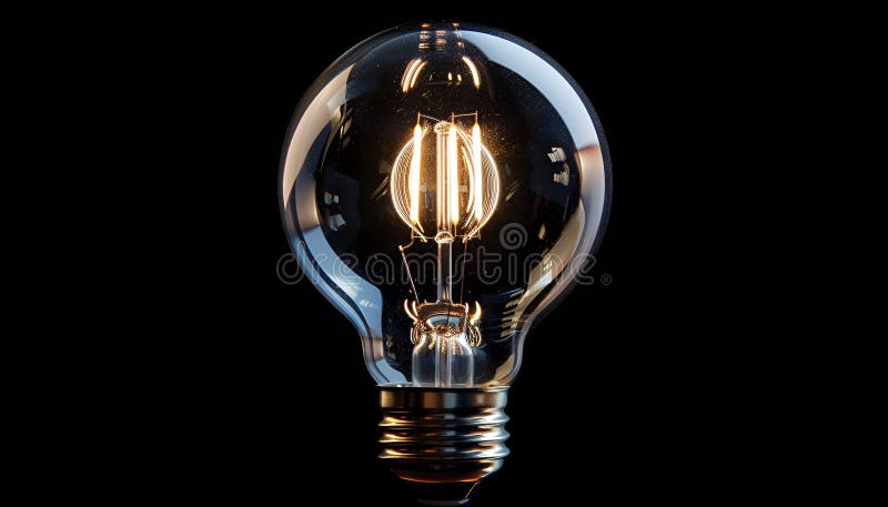 Transparent Light Bulb with Visible Internal Electrical Components ...
