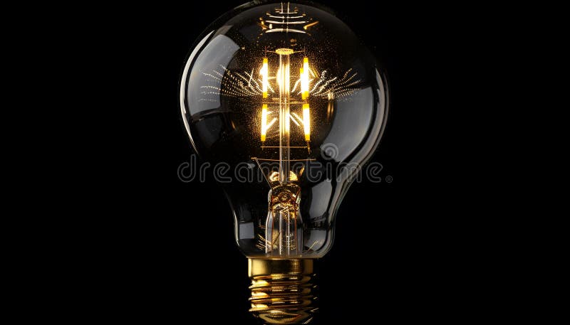 Transparent Light Bulb with Visible Internal Electrical Components ...