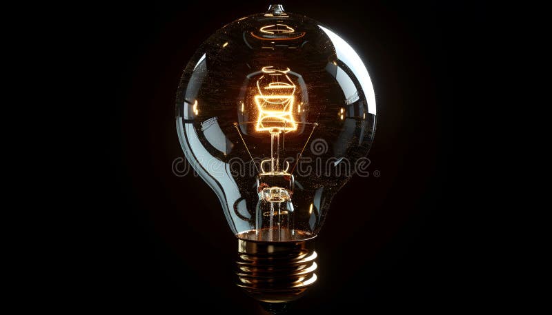 Transparent Light Bulb with Visible Internal Electrical Components ...