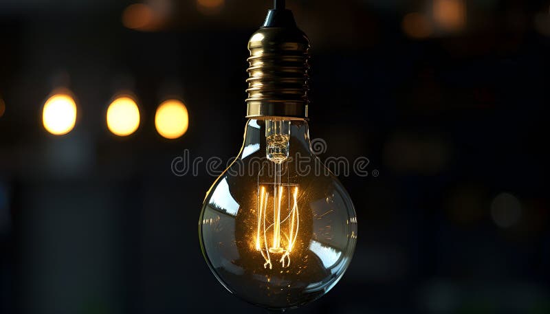 Transparent Light Bulb with Visible Internal Electrical Components ...