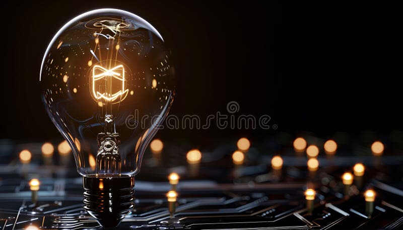 Transparent Light Bulb with Visible Internal Electrical Components ...