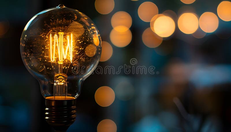 Transparent Light Bulb with Visible Internal Electrical Components ...