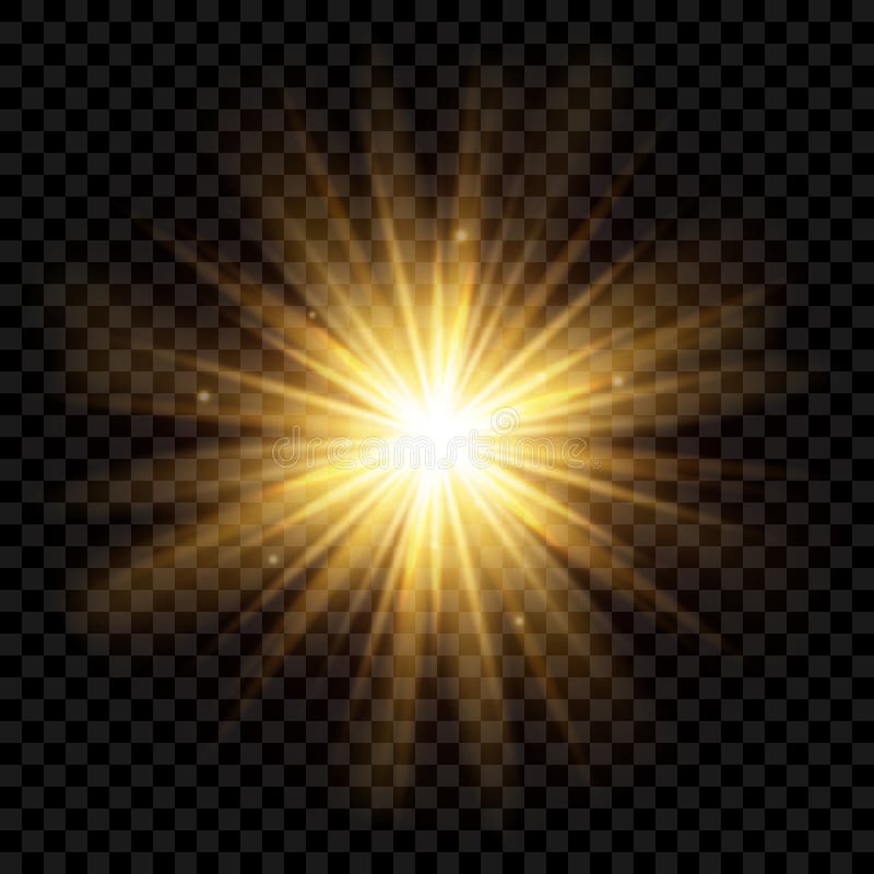 Transparent Light Effect. Isolated Gold Sunlight. Stock Illustration ...
