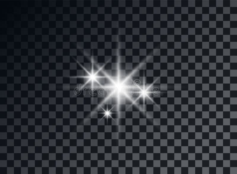 Transparent Light Elements on an Isolated Background. Bright Reflection ...