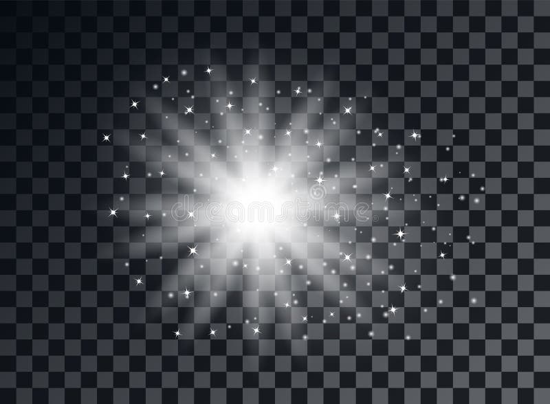 Transparent Light Elements on an Isolated Background. Bright Reflection ...