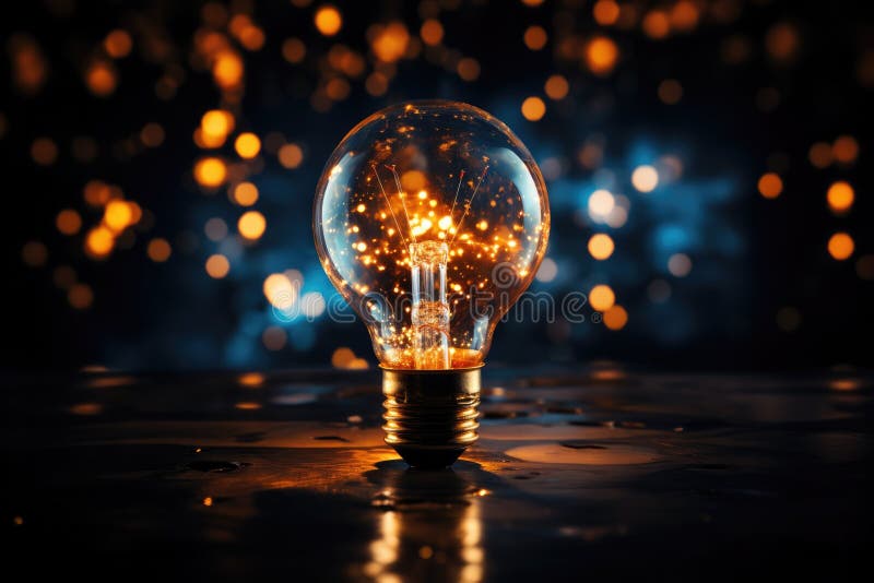 Transparent Lightbulb and Glowing Rays from Transparency of Dots Blue ...