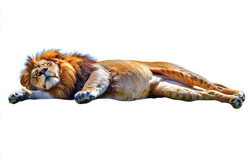 Transparent Lion, the Ruler of the Jungle, Rests on the Floor ...