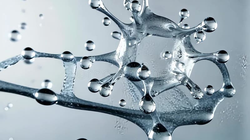 Transparent Liquid Forming Complex Structure with Spheres Stock Video ...