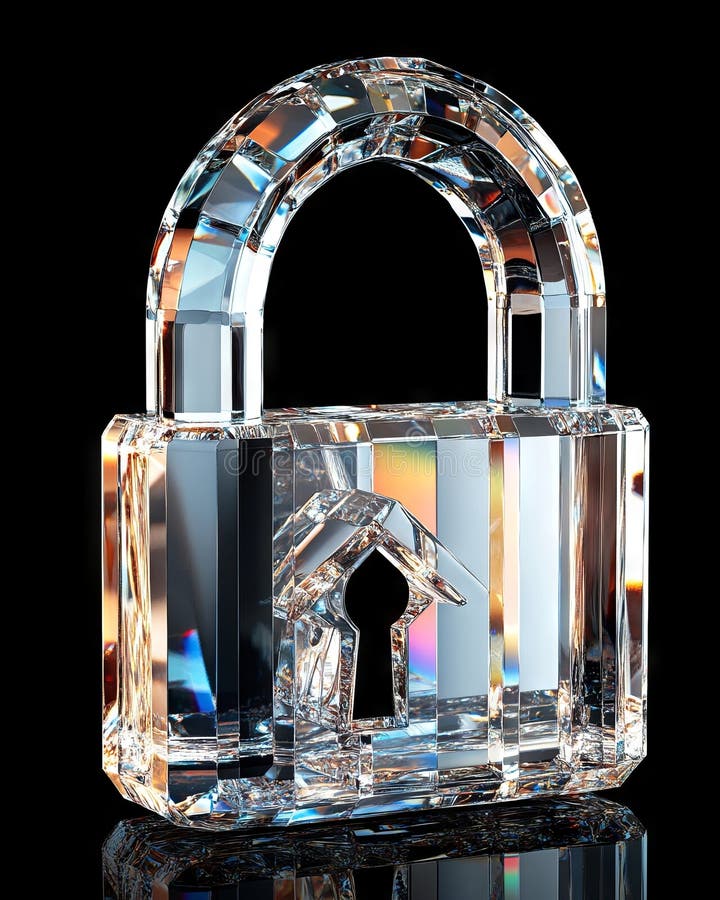 A Transparent Lock Featuring a House Design Symbolizes Home Security ...