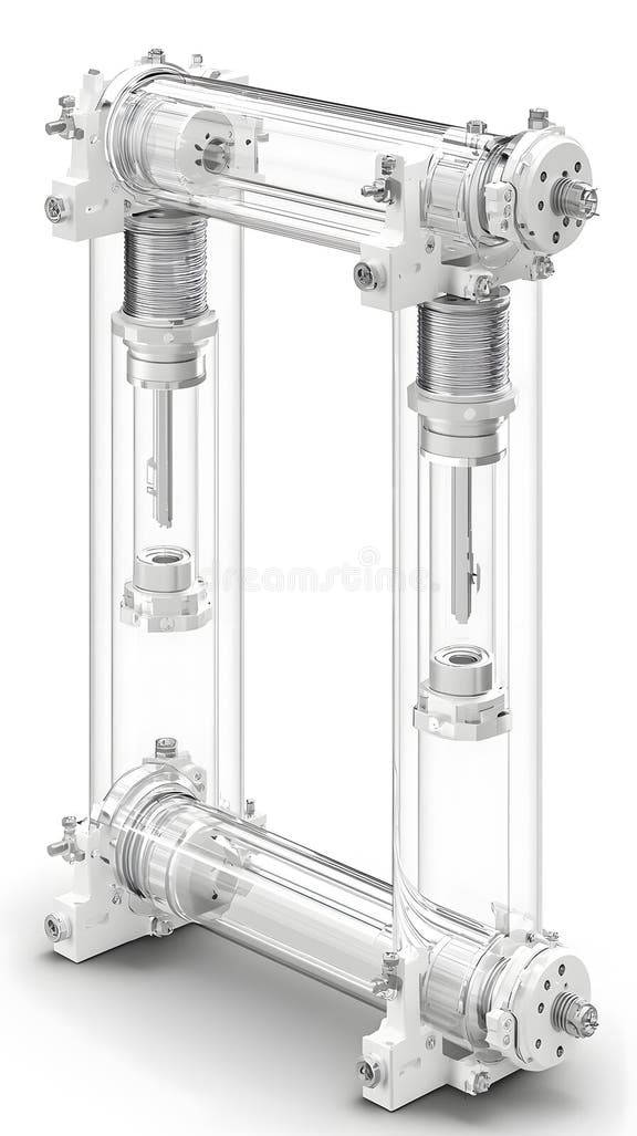 Transparent Machine Component with Metal Framework Stock Illustration ...