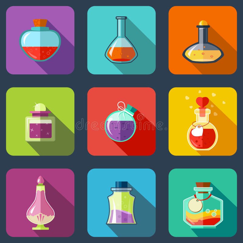 Transparent Magic Elixir in Different Colors with Stock Vector ...