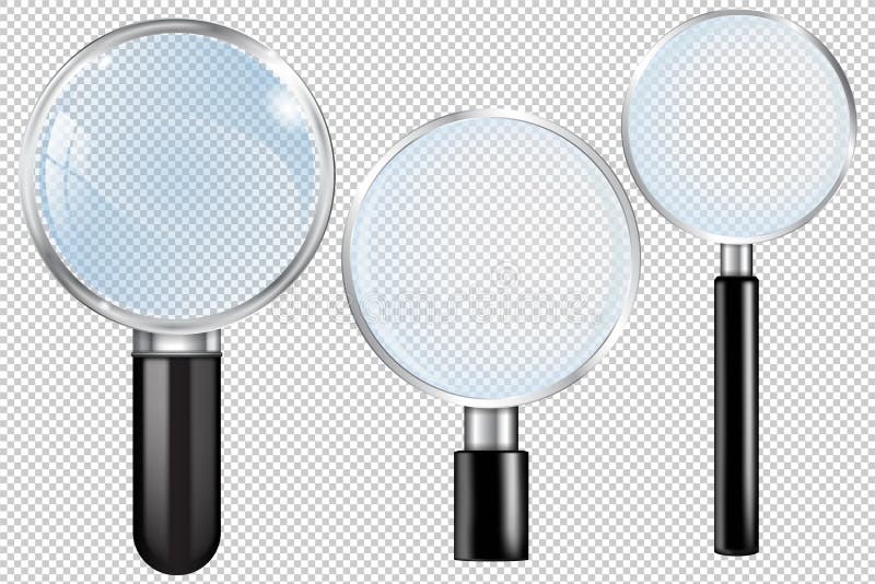 Transparent Magnifying Glass. Set Stock Vector - Illustration of tool ...