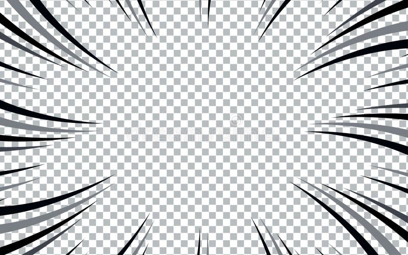 Transparent Manga Background. Comic Explosion, Motion Speed Vector ...