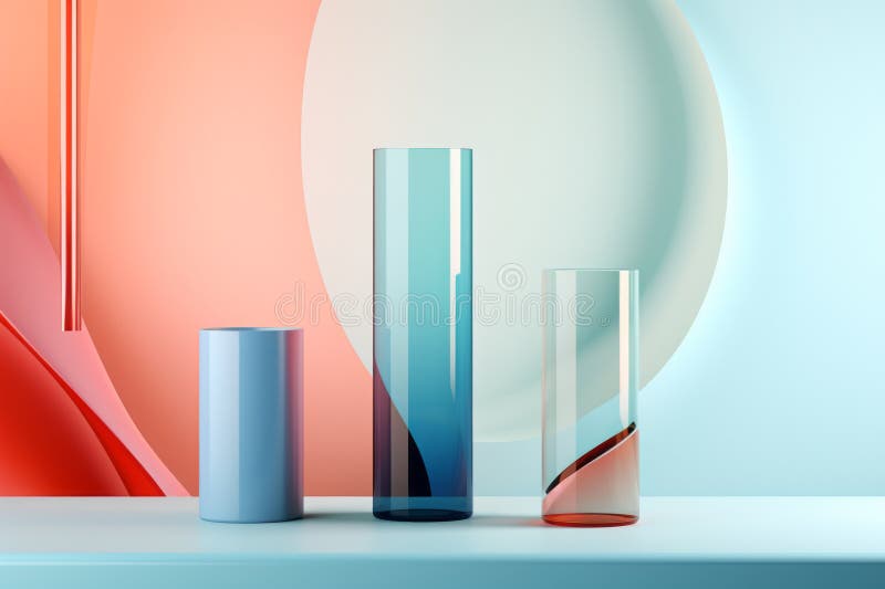 Colorful Glass Objects Abstract Minimalism Composition Stock ...
