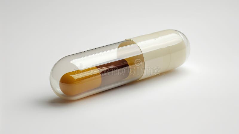 Transparent Medical Capsule on a Light Background. Clear Capsule ...