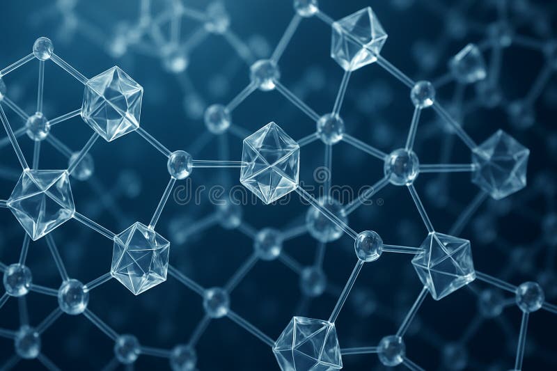 Transparent Molecular Network Structure on Dark Background Stock ...
