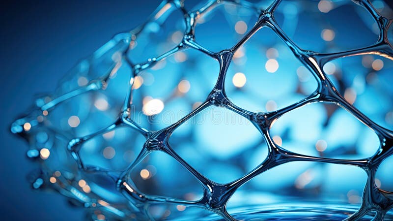 Transparent Molecular Structure with Glass-like Texture on Blue ...