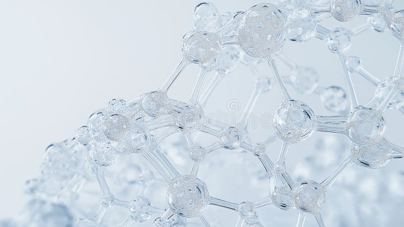 Transparent Molecular Structure with Water-Like Connections Stock ...