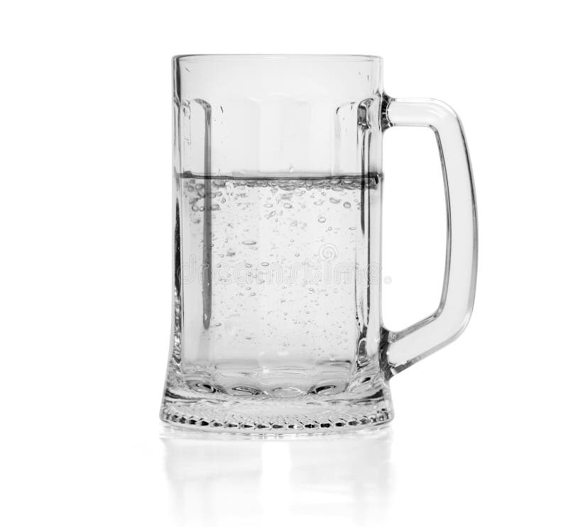 Transparent Mug with Clear Water Isolated on White Background Stock ...