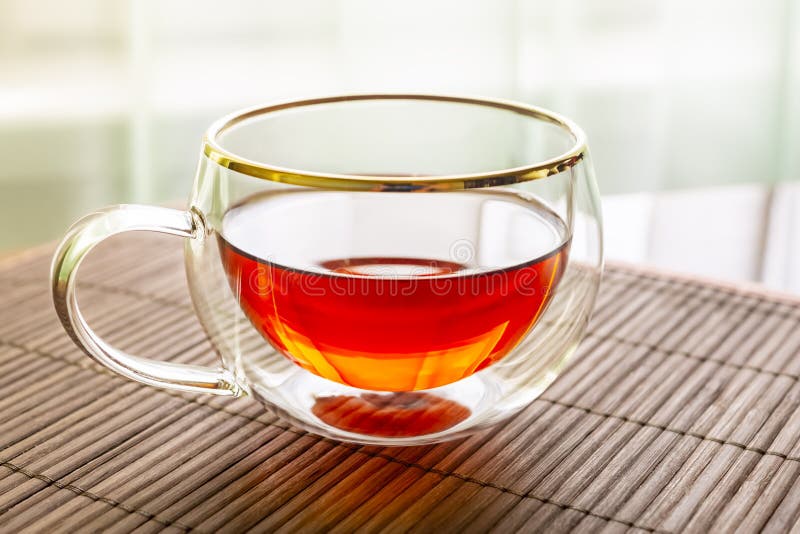 Strong Black Tea in Cup and Teapot in the Morning Stock Image - Image ...