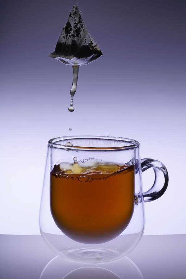 Transparent Mug with Tea and Tea Bag Stock Photo - Image of gradient ...