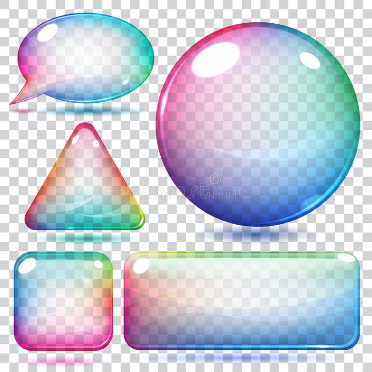 Transparent Multicolor Glass Shapes Stock Vector - Illustration of ...