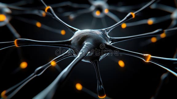 A Transparent Neuron Structure Glows with Electric Signals, Showcasing ...