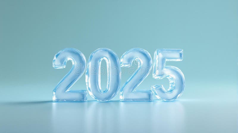 Transparent 2025 Numbers on Light Blue Background Symbolizing Future ...