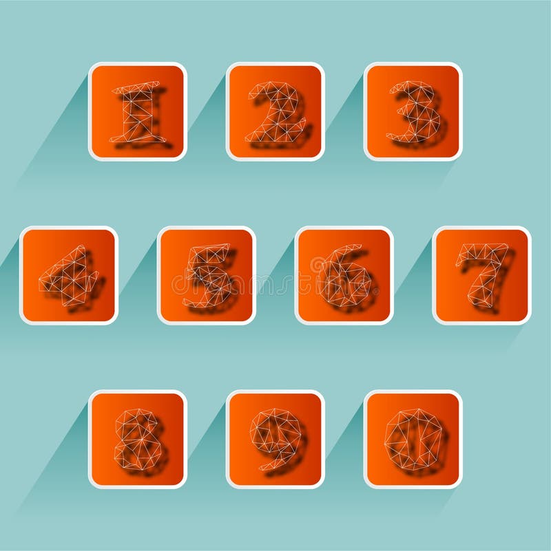 Transparent Numbers in Polygonal Style on a Bright Background. Vector ...