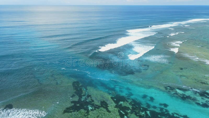 Transparent Ocean with Waves and Rip Current. Aerial View Stock Video ...