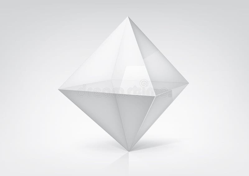 Transparent octahedron stock vector. Illustration of blank - 26862679