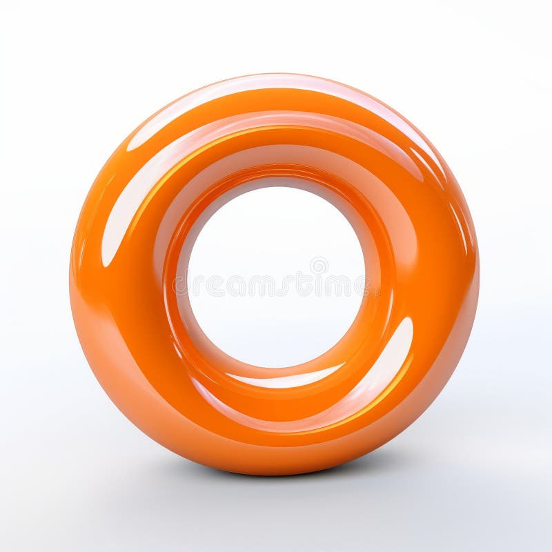 Glossy Orange Object in Orange Ring - 3d Illustration Stock ...