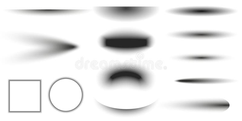 Transparent Oval Gray Shadows with Soft Edges Isolated Set. Design ...