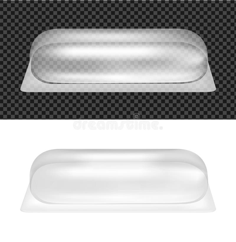 Transparent Oval Plastic Packaging Stock Vector - Illustration of ...
