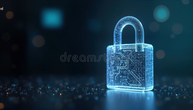 Transparent Padlock Glows with Digital Circuits. Advanced Security ...