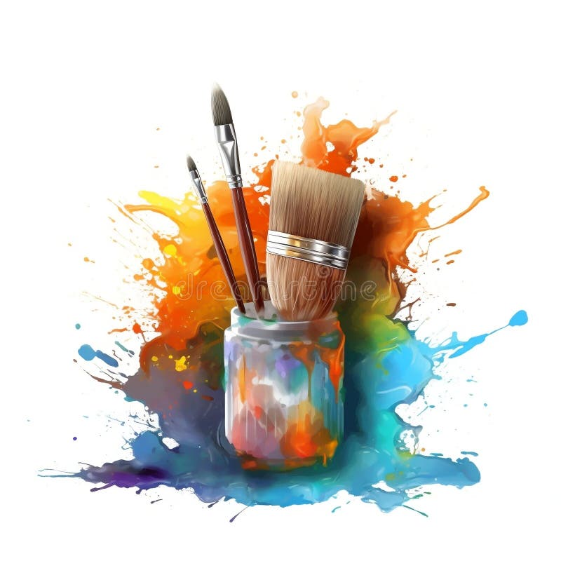 Transparent Paint and Brush Background. Generative AI Stock ...