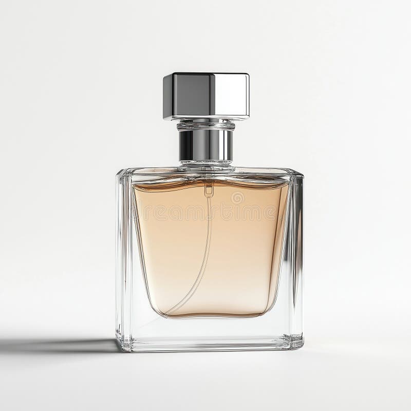 Transparent Perfume Bottle with Light Brown Liquid Inside. Modern ...