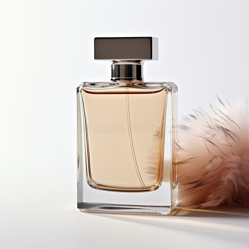 Elegant Transparent Perfume Bottle with Silver Cap Isolated on White ...