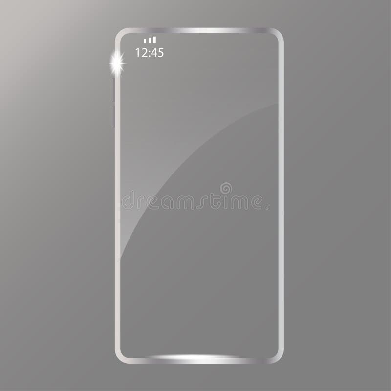 Transparent Phone Screen. Digital Technology. Vector Illustration Stock ...
