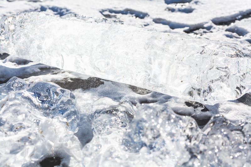 Transparent Piece of Ice Cylindrical Form Stock Photo - Image of shadow ...