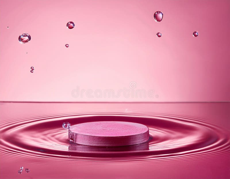 Transparent Pink Colored Clear Water Surface Texture with Ripples ...