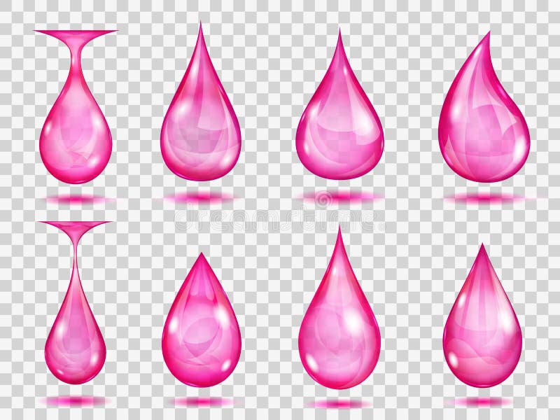Transparent pink drops stock vector. Illustration of drop - 92994757