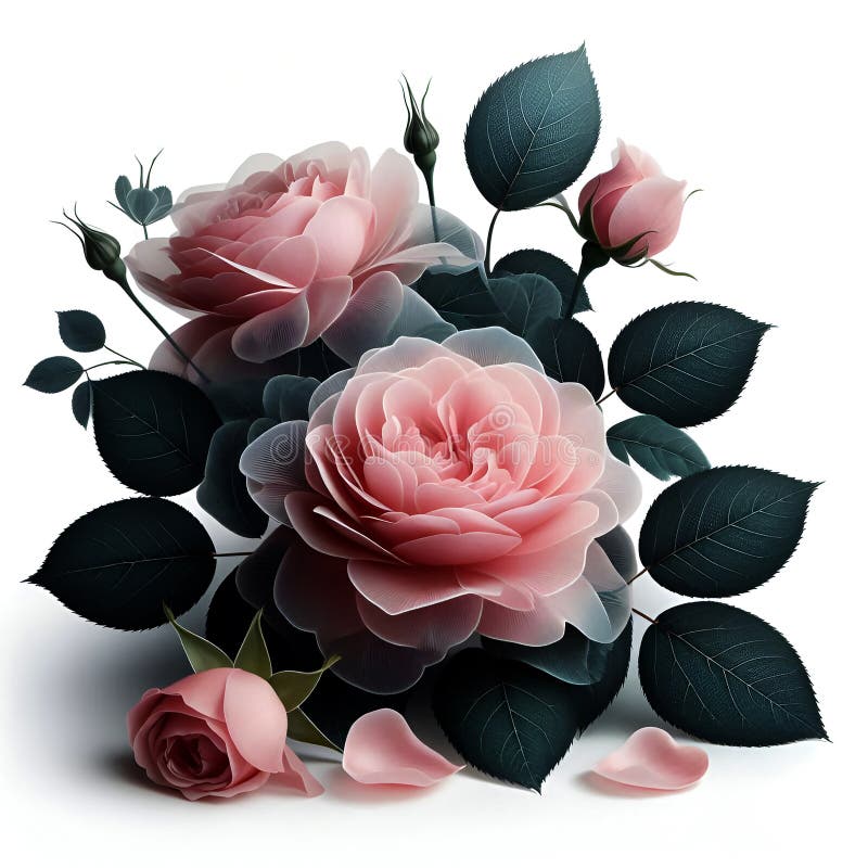 Transparent Pink Rose Flower Stock Image - Image of rose, marriage ...