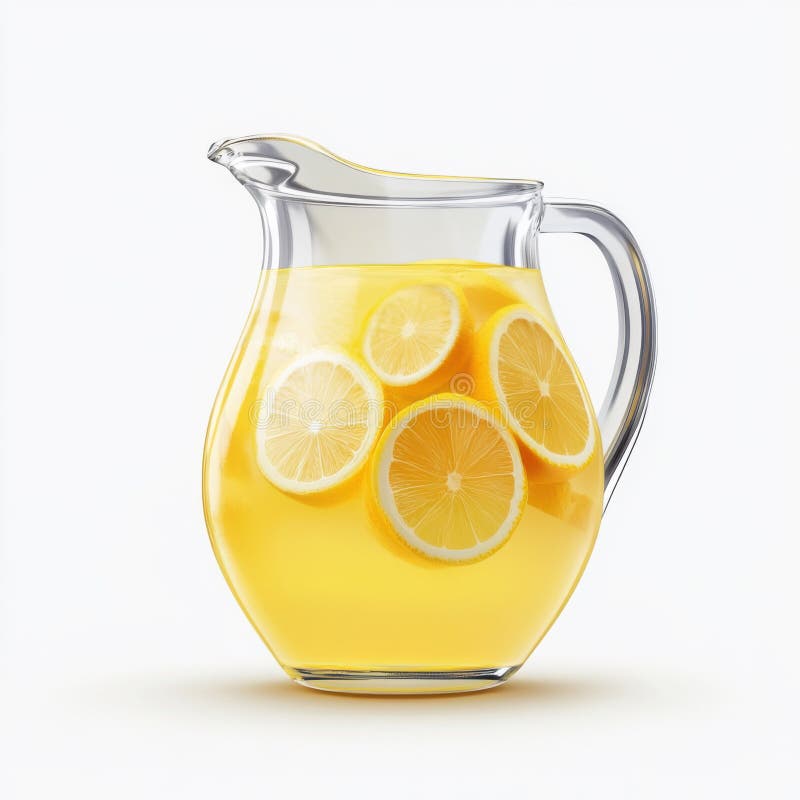 Transparent Pitcher Filled with Fresh Lemon Slices and Lemonade on ...