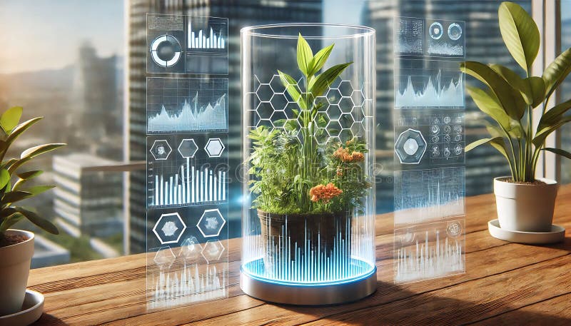 Transparent Planters with Augmented Reality Overlays Displaying Plant ...