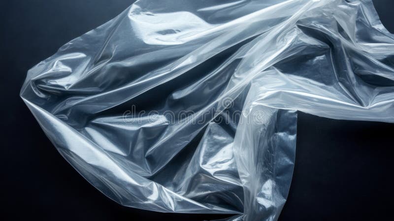 Transparent Plastic Bag Draped on Dark Surface Stock Illustration ...