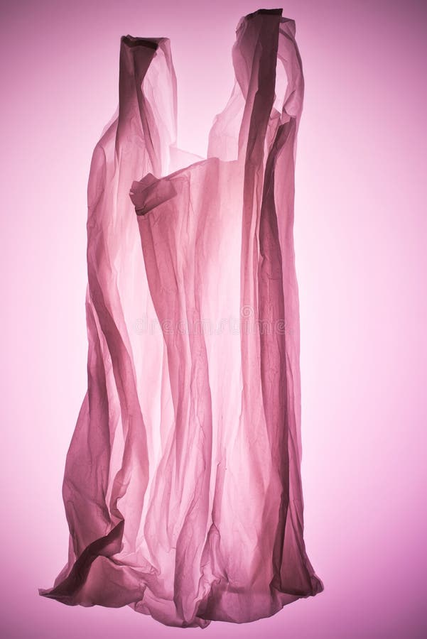 Transparent Plastic Bag Under Pink Stock Image - Image of garbage ...