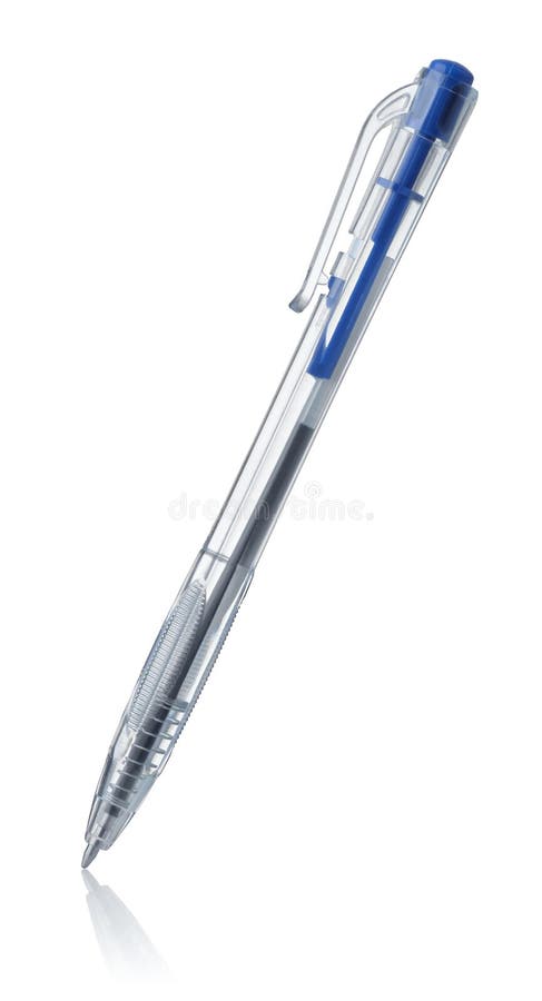 Transparent Plastic Ballpoint Pen Stock Photo - Image of macro, office ...