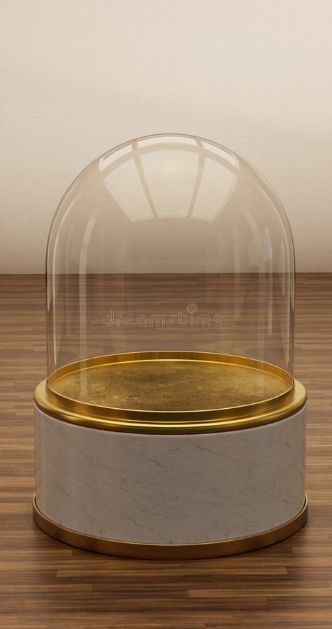 Transparent Plastic Bell Jar on Indoor. 3D Illustration Stock Image ...