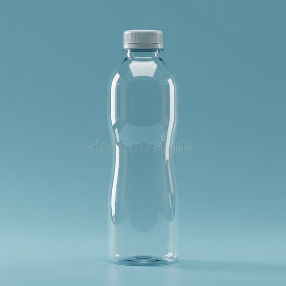Transparent Plastic Bottle with a Contoured Shape, Featuring a White ...